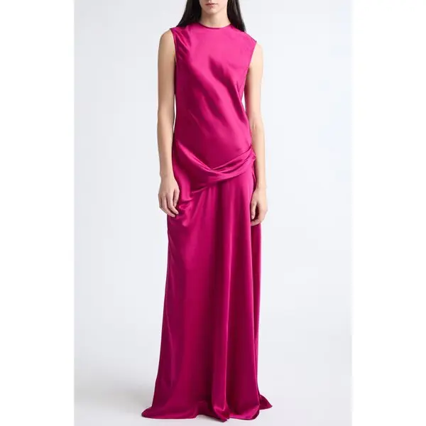 Stella McCartney Draped Satin Gown - Dark Raspberry
