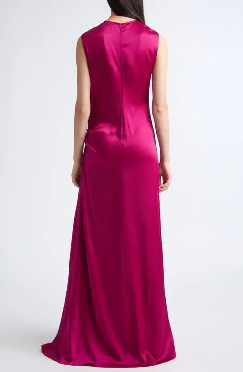 Stella McCartney Draped Satin Gown - Dark Raspberry