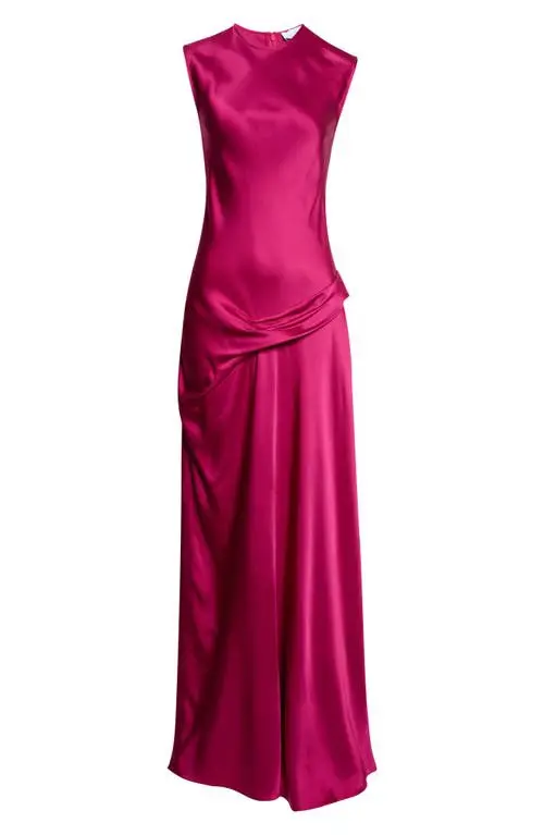 Stella McCartney Draped Satin Gown - Dark Raspberry
