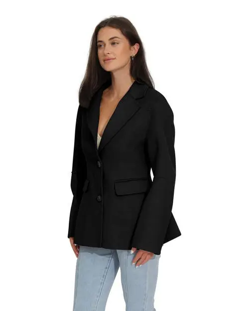 BELLE & BLOOM Stuck On You Oversize Cinch Waistcoat - Black