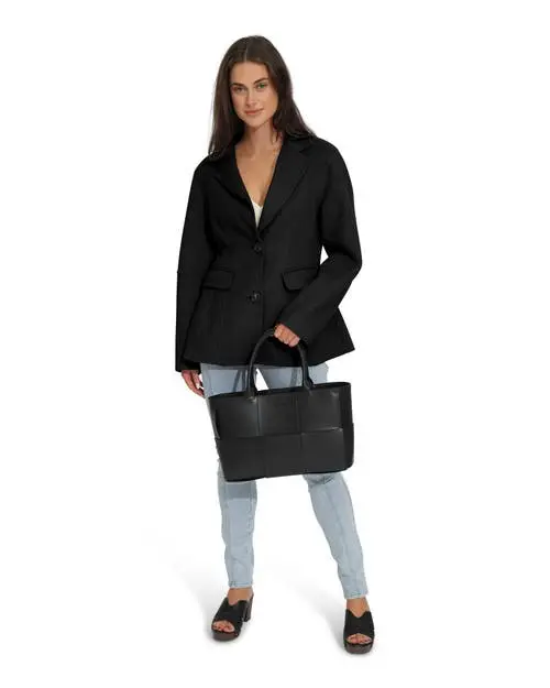 BELLE & BLOOM Stuck On You Oversize Cinch Waistcoat - Black
