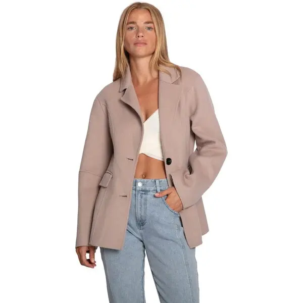 BELLE & BLOOM Stuck On You Oversize Cinch Waistcoat - Sand