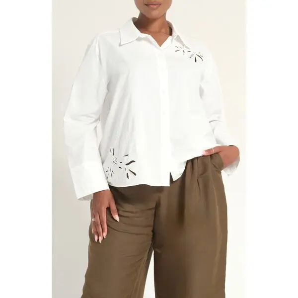 ESTELLE Kalani Eyelet Cotton Shirt