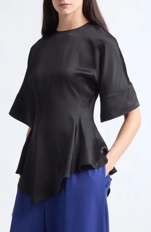 Stella McCartney Flared Satin Top With Dolman Sleeves