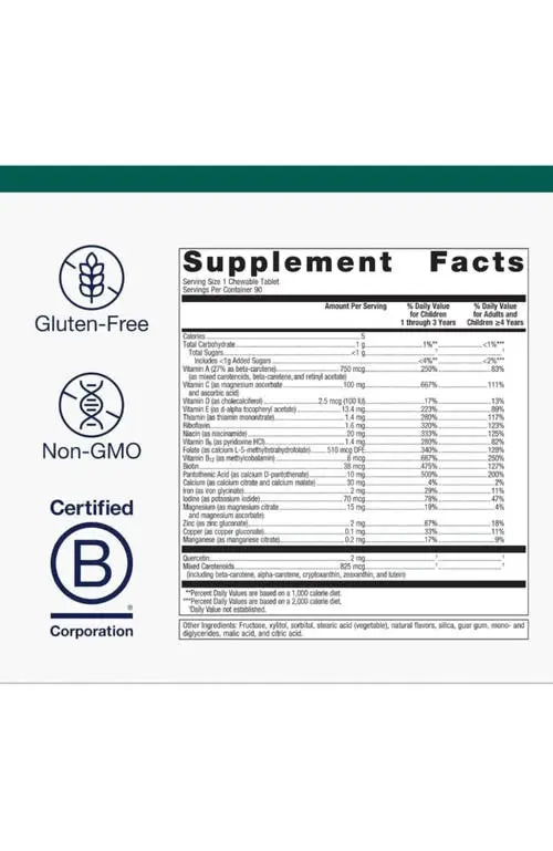 METAGENICS Multigenics Chewable Orange Flavor Multivitamin Supplement 90 Servings