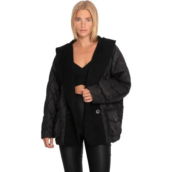 BELLE & BLOOM Only You Quilted Utility Jacket - Black