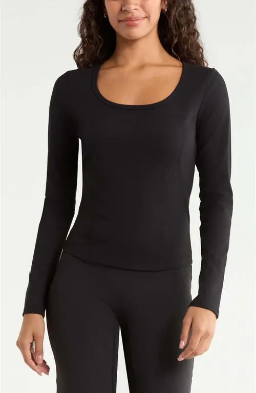 Zella Long Sleeve Rib T-shirt - Black