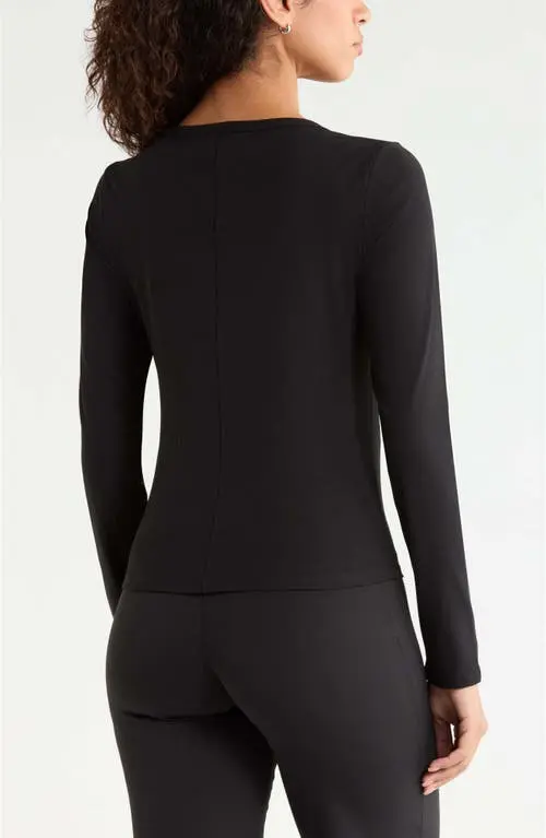 Zella Long Sleeve Rib T-shirt - Black