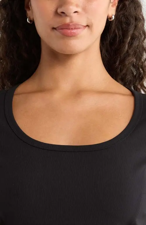 Zella Long Sleeve Rib T-shirt - Black