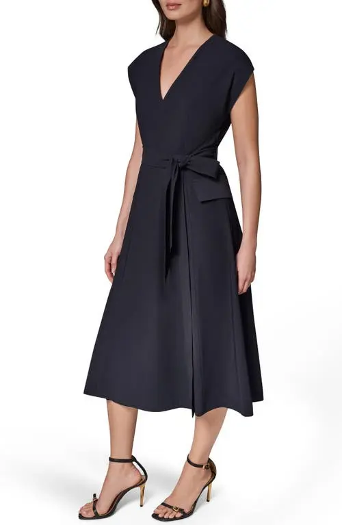 DONNA KARAN WEEKEND Belted Twill Midi Dress