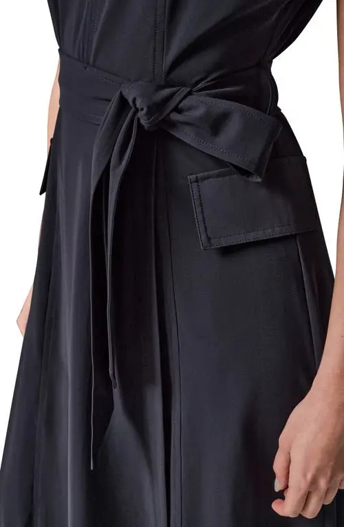 DONNA KARAN WEEKEND Belted Twill Midi Dress