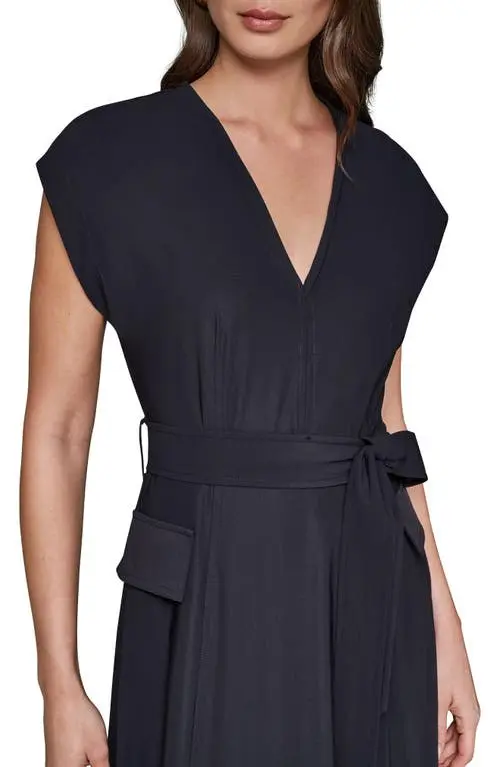 DONNA KARAN WEEKEND Belted Twill Midi Dress