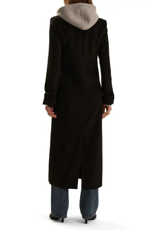 FAVORITE DAUGHTER The Sport Wool Blend Coat With Hoodie Insert