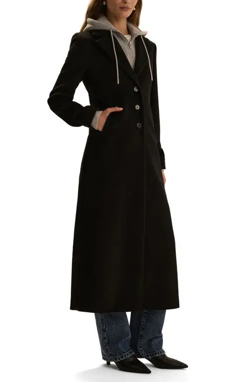 FAVORITE DAUGHTER The Sport Wool Blend Coat With Hoodie Insert
