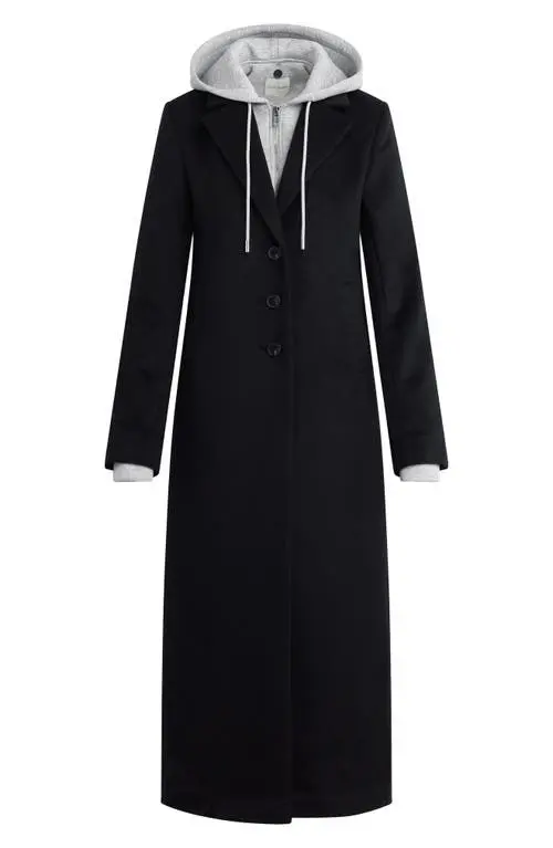 FAVORITE DAUGHTER The Sport Wool Blend Coat With Hoodie Insert