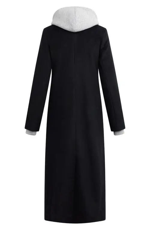FAVORITE DAUGHTER The Sport Wool Blend Coat With Hoodie Insert