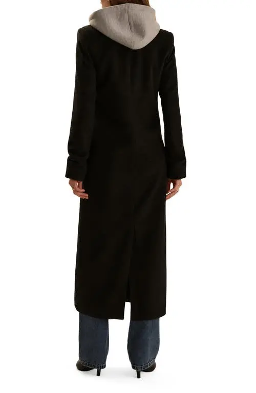 FAVORITE DAUGHTER The Sport Wool Blend Coat With Hoodie Insert