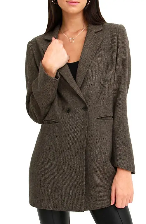 BELLE & BLOOM Kensington Oversize Double Breasted Wool Blend Coat - Brown