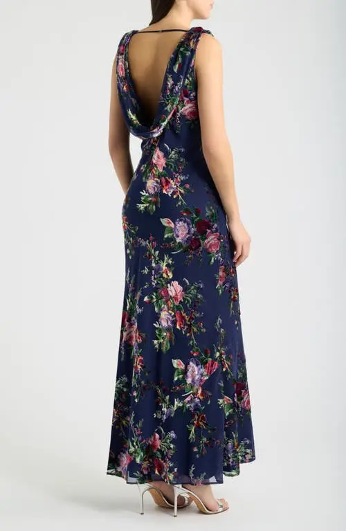 HUTCH Khloe Floral Burnout Maxi Dress