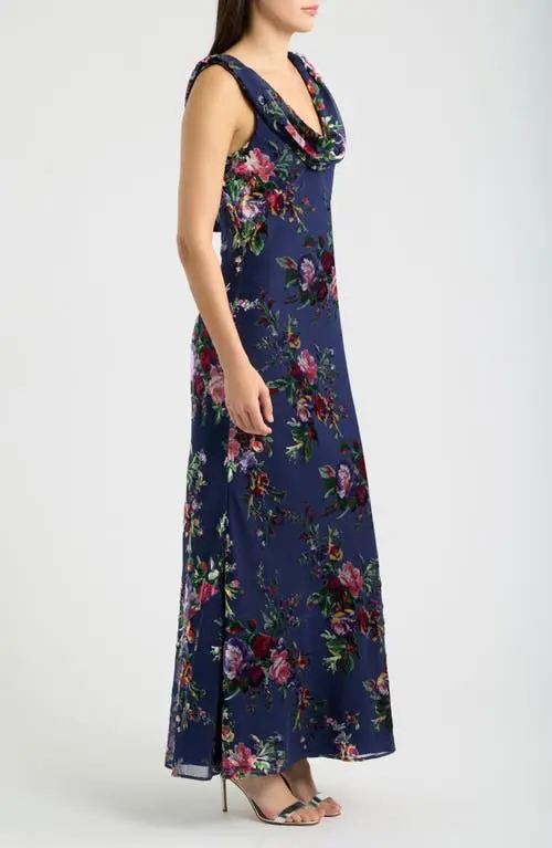 HUTCH Khloe Floral Burnout Maxi Dress