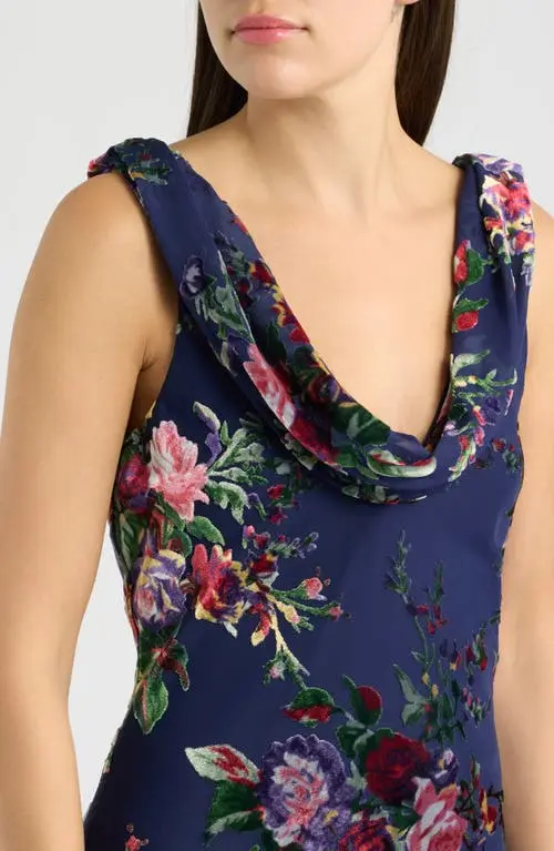 HUTCH Khloe Floral Burnout Maxi Dress