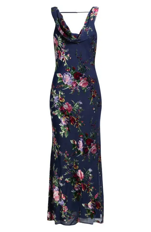 HUTCH Khloe Floral Burnout Maxi Dress