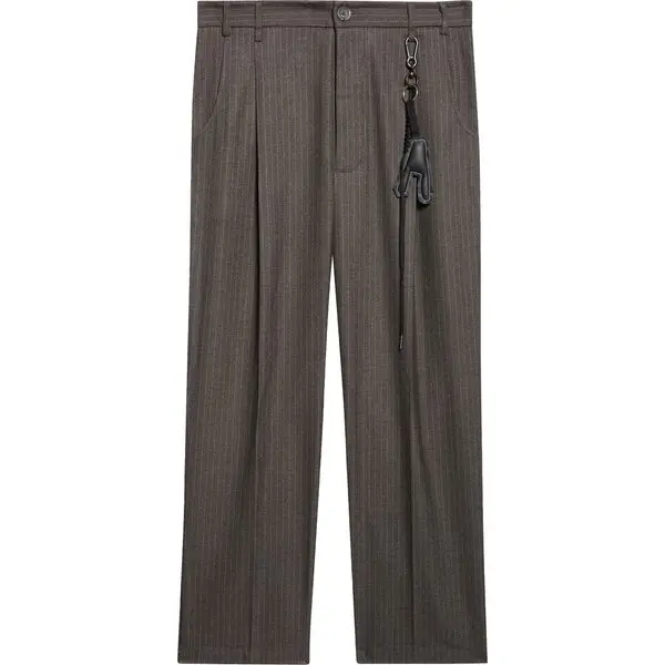 SONG FOR THE MUTE Loose Fit Pleated Flannel Pants