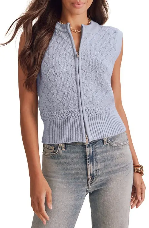 Splendid Benson Zip Sweater Vest - Blue Mist