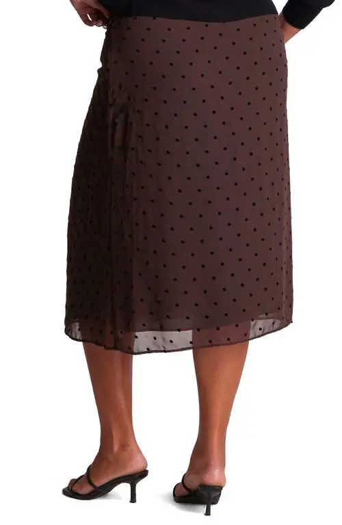 ESTELLE Sable Polka Dot Midi Skirt