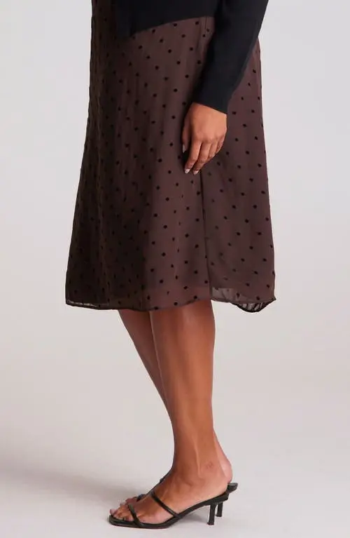 ESTELLE Sable Polka Dot Midi Skirt