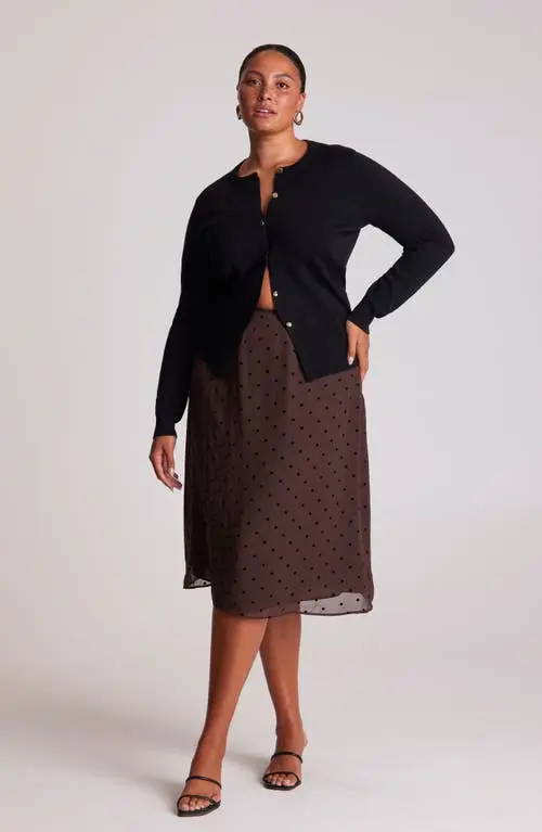 ESTELLE Sable Polka Dot Midi Skirt