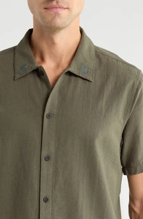 RHYTHM Grange Cropped Linen & Cotton Button-up Shirt