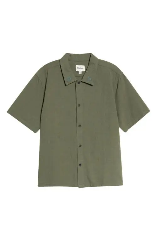 RHYTHM Grange Cropped Linen & Cotton Button-up Shirt