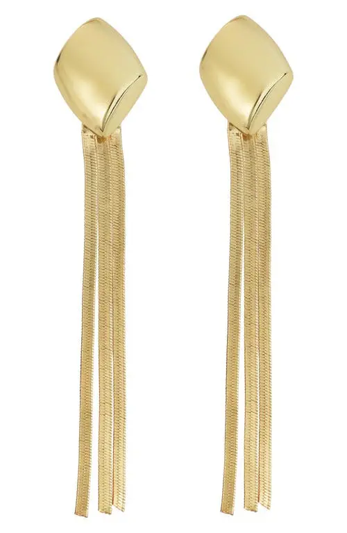 PANACEA Diamond Shape Snake Chain Fringe Drop Earrings