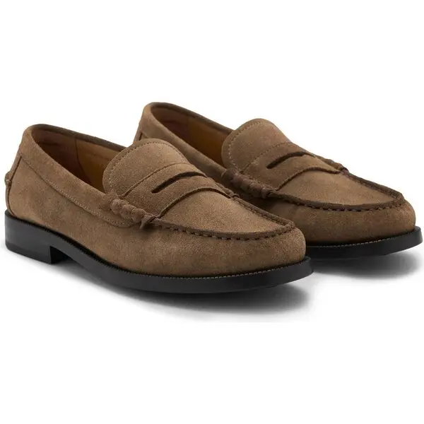 Mango Leather Penny Loafer - Light/pastel Brown