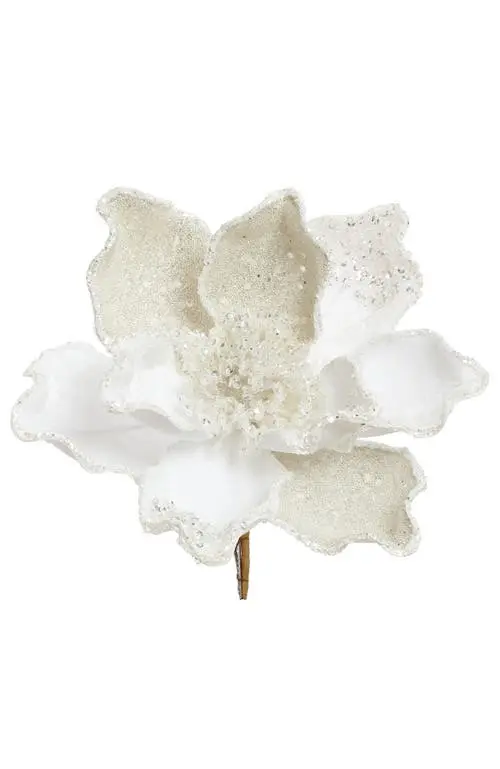 MARK ROBERTS Magnolia Flower With Clip - White