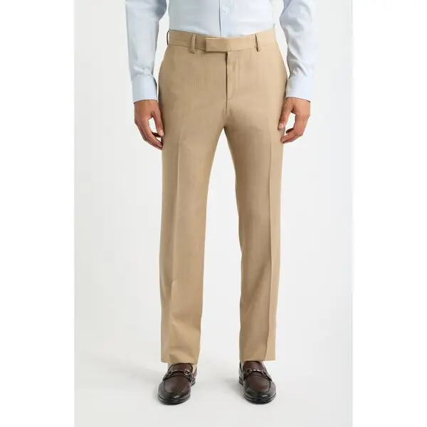 BOSS Genius Slim Fit Virgin Wool Suit Pants - Medium Beige