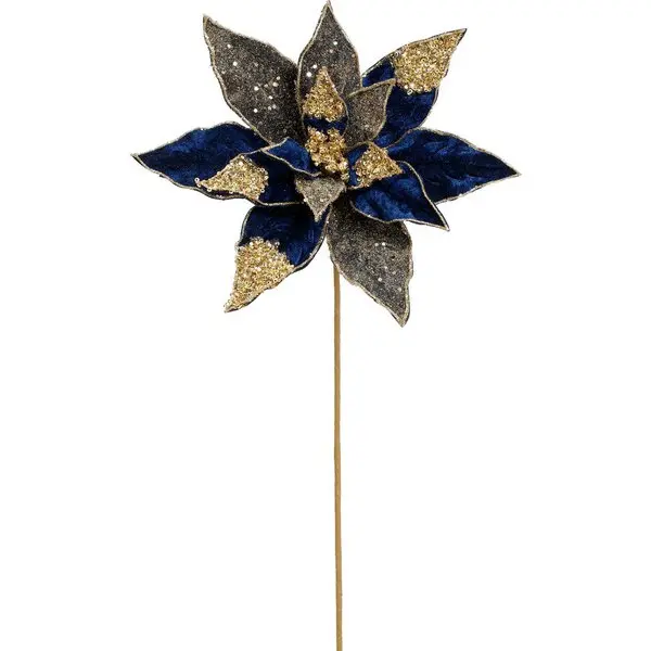 MARK ROBERTS Glitter Poinsettia Spray