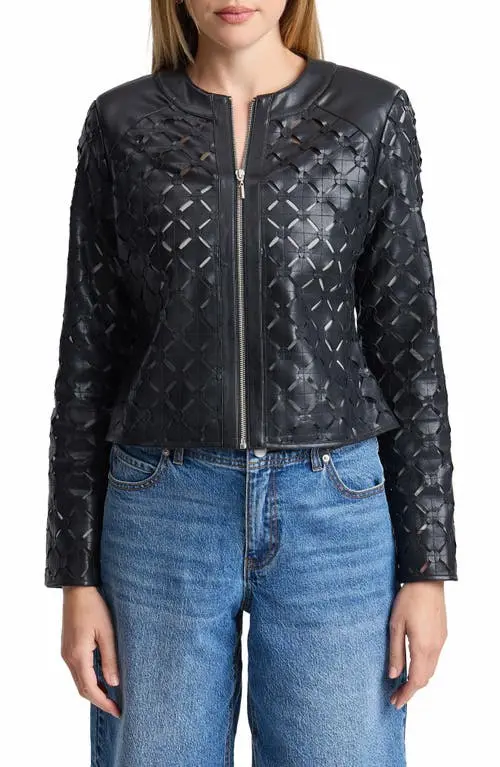 Bagatelle Laser-cut Faux Leather Jacket
