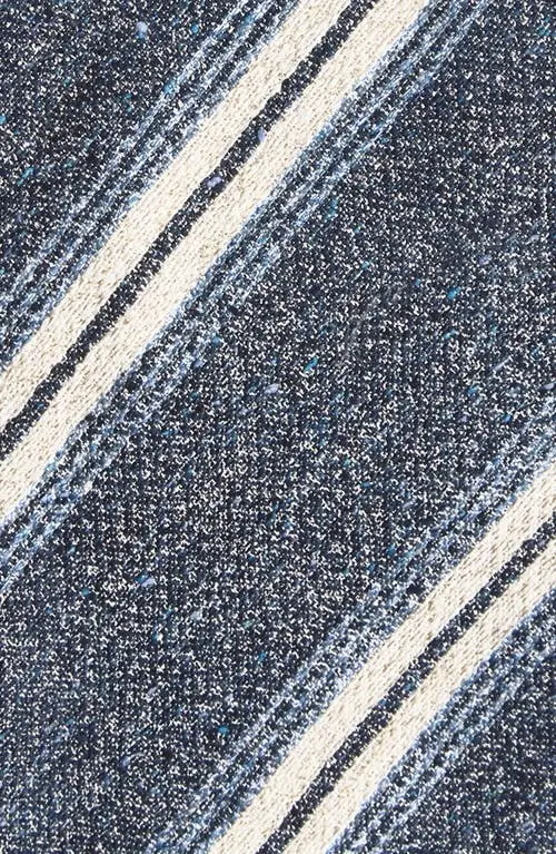 David Donahue Stripe Textured Silk Tie