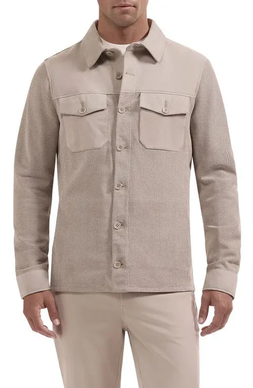 Bugatchi Perforated Suede Jacket - Oatmeal