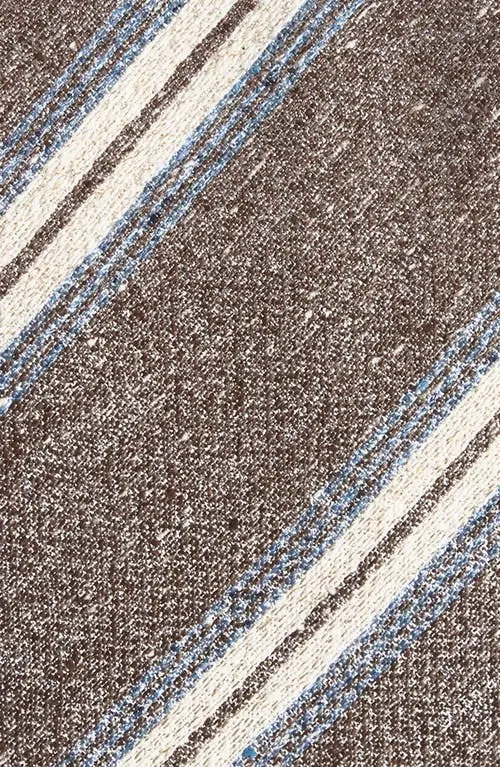 David Donahue Stripe Textured Silk Tie