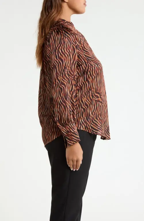 Anne Klein Pleat Front V-neck Top