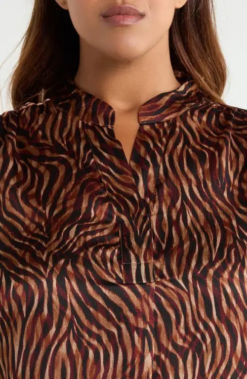 Anne Klein Pleat Front V-neck Top
