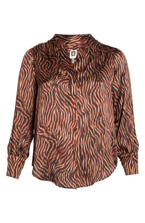 Anne Klein Pleat Front V-neck Top