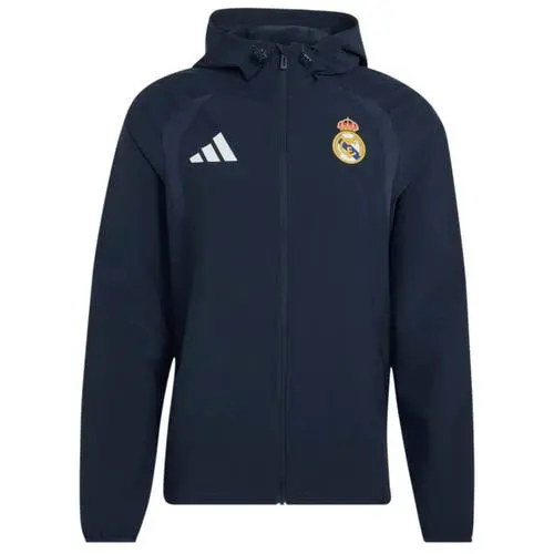 Adidas Real Madrid Tiro Travel Full-zip Windbreaker - Navy