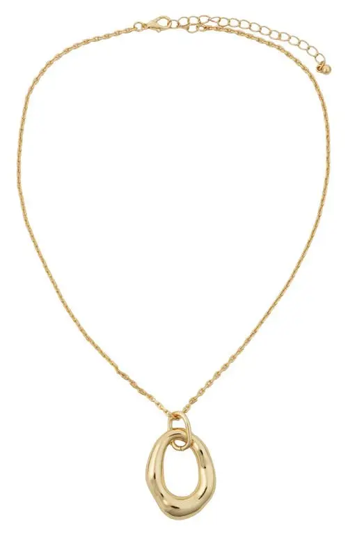 PANACEA Hammered Circle Pendant Necklace