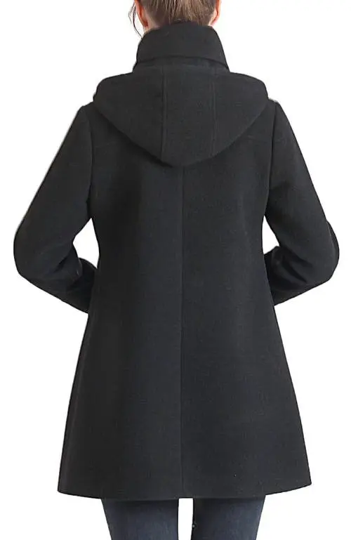 KIMI + KAI Aela Maternity A-line Hooded Wool Coat
