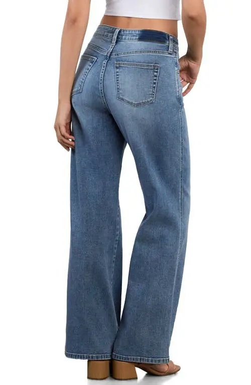 HINT OF BLU Side Twist Wide Leg Jeans