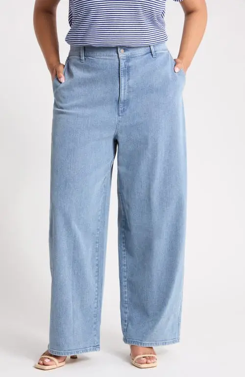 Eileen Fisher High Waist Roomy Wide Leg Jeans - Cloud Indigo